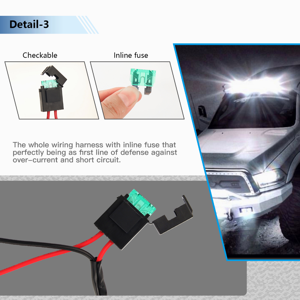 Driving Fog Lights Lamp Wiring Harness Relay Loom LED Light Bar Cable ...