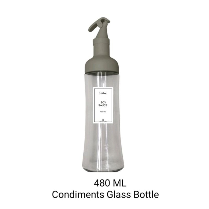 Nordic 500ML Round Oil Condiment Seasoning Glass Bottle Soy Sauce ...