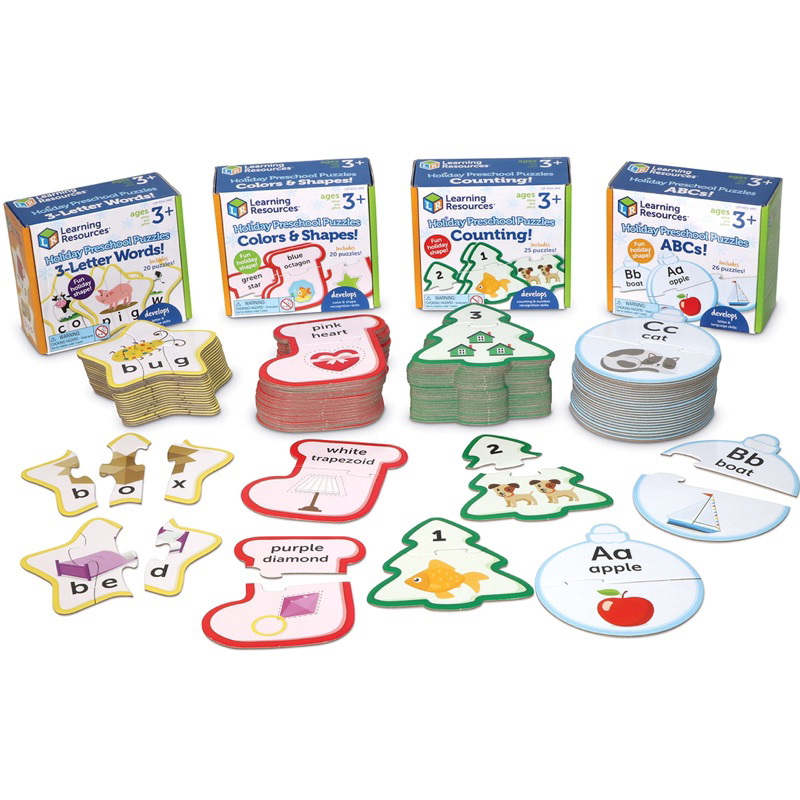 Learning Resources Holiday Preschool Puzzle Pack - Self-Correcting ...