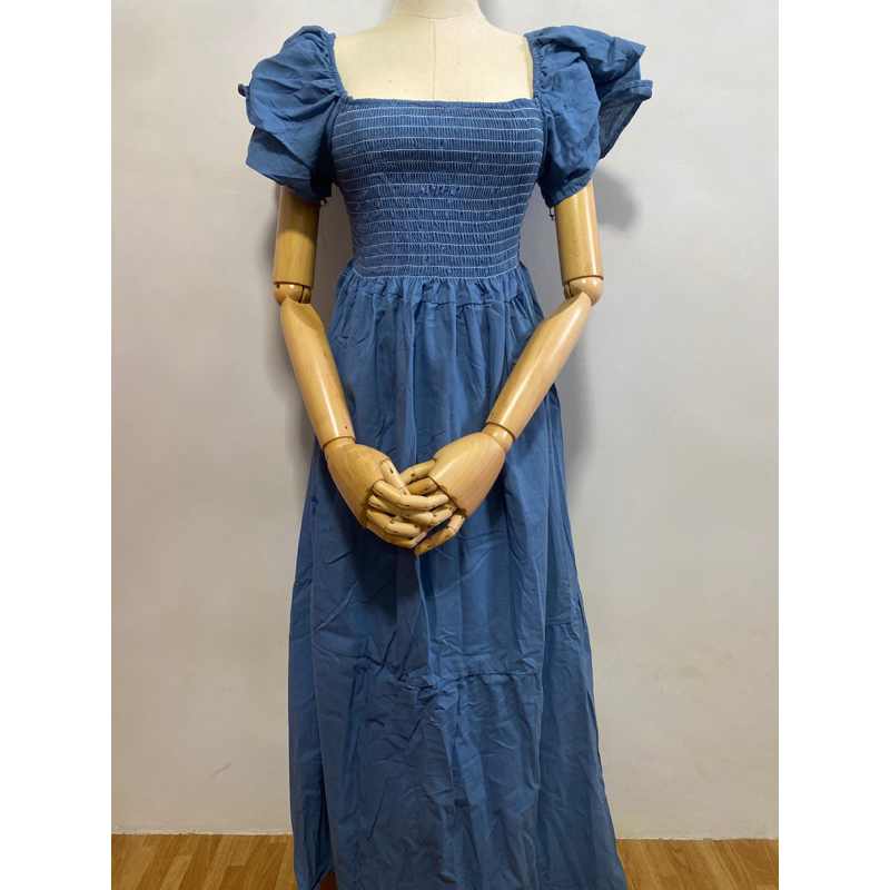 Seniora (L-2XL) Maxi Linen & SENEPA Smocking Dress (PLUS SIZE) | Shopee ...