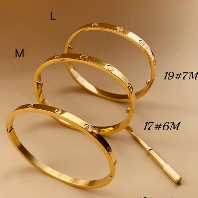 In Sweet Fashion circle Jewelry Stainless steel 24k bangles non tarnish ...