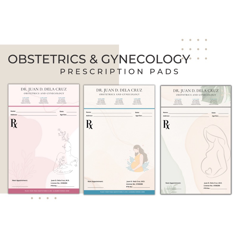 CUSTOMIZABLE RX PAD, PRESCRIPTION PAD, MEDICAL CERTIFICATES(OBSTETRICS ...