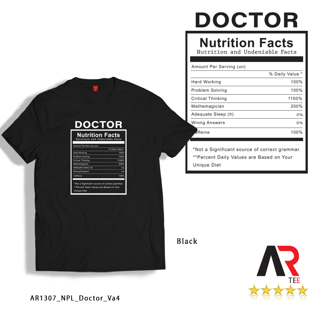 AR Tees Doctor Nutrition Facts Customied Shirt Unisex T-shirt for Women ...