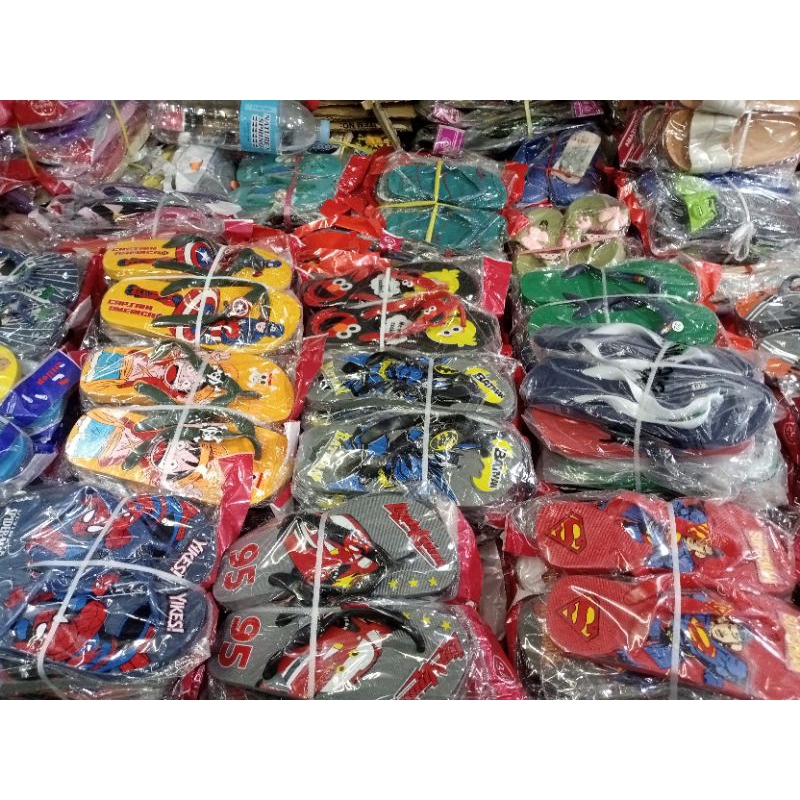 CHEAP SLIPPERS KIDS STRAP CARTOON CHARACTERS (NEGOSYO BUNDLE 6 PAIRS ...
