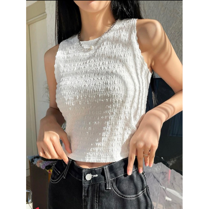 Bubbles - Minimalist Old Money Sleeveless Tank Croptop | Shopee Philippines