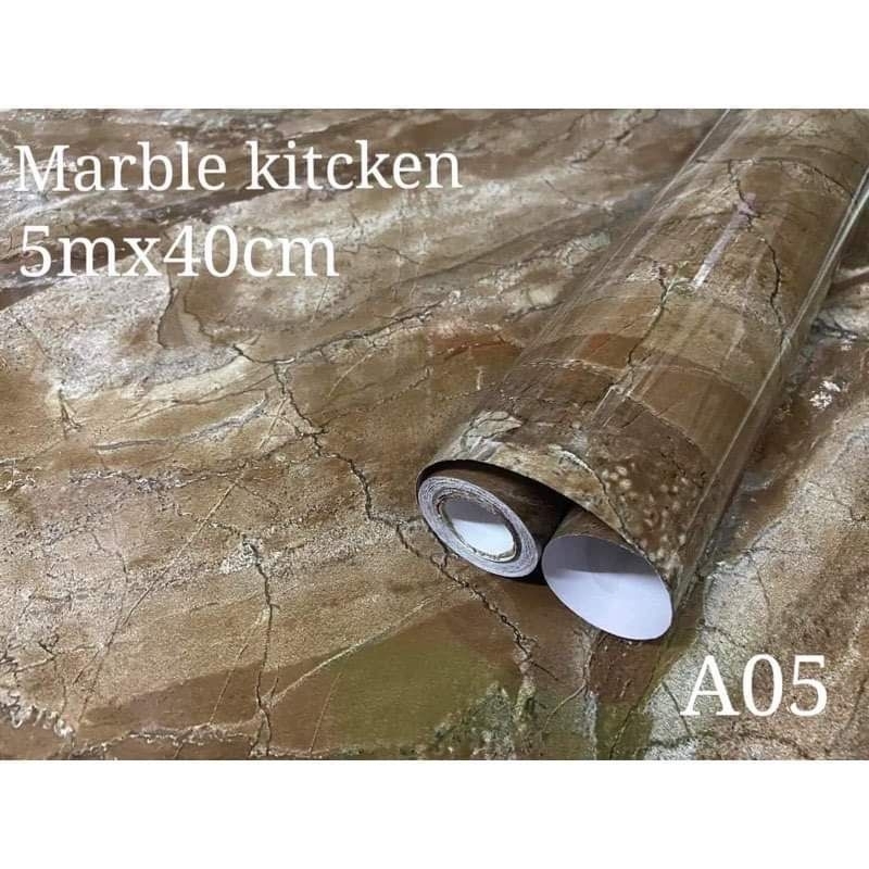 Marble Kitchen decorate Wallpaper Waterproof and Oil proof Stickers thickening Table sticker ...