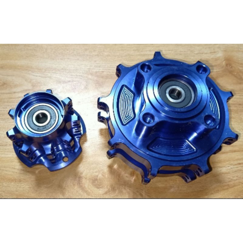 HONDA XRM 110, RS 125, WAVE 125 FRONT AND REAR HUB SET DISC TYPE - BLUE ...