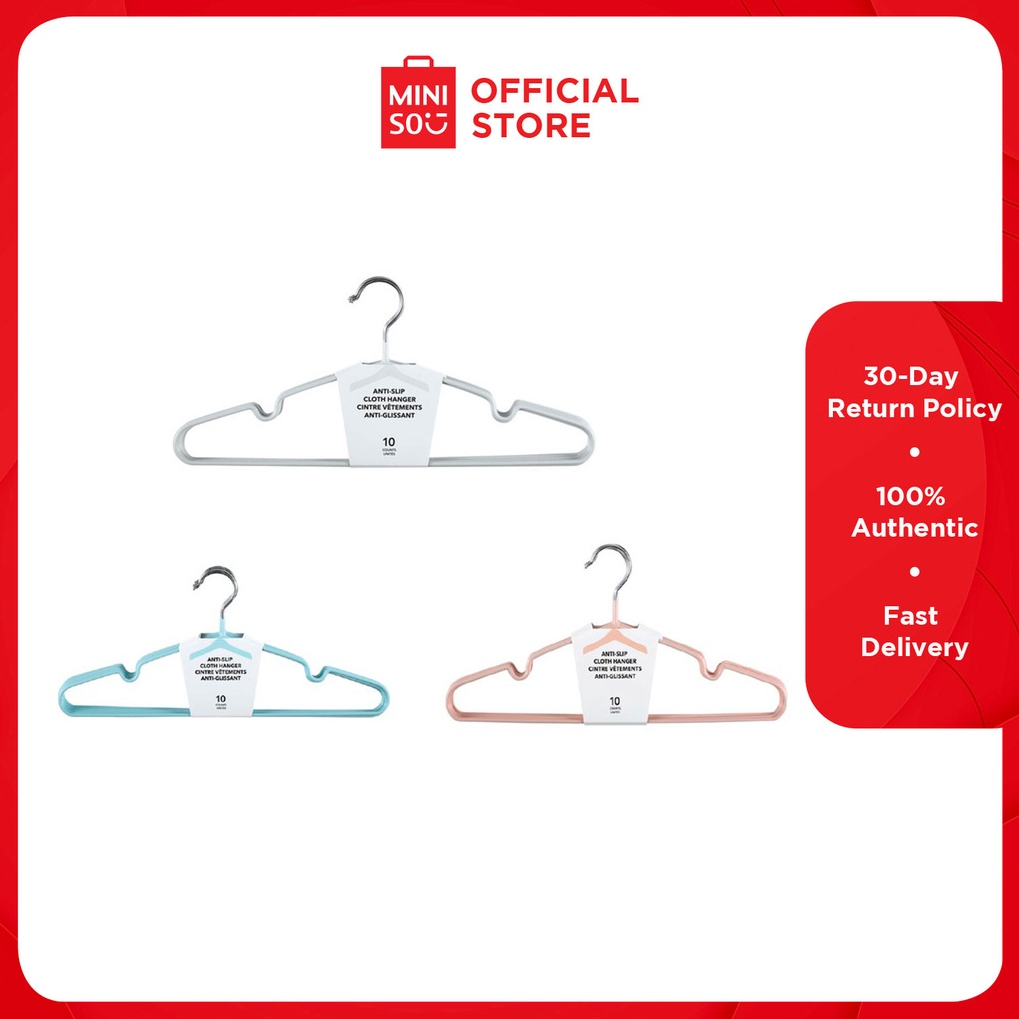 Miniso Simple Anti Slip Cloth Hanger 10 Counts | Shopee Philippines