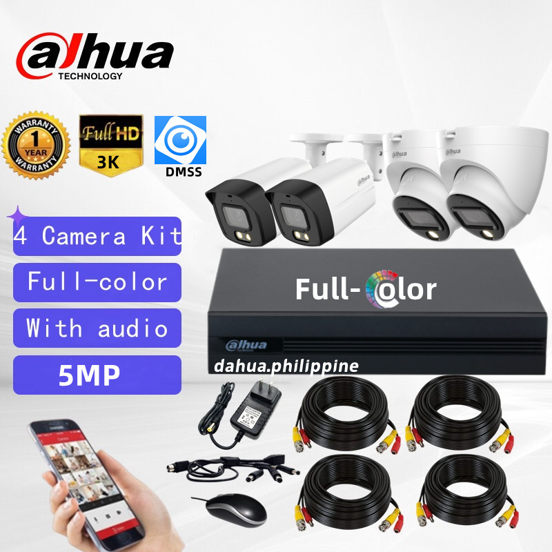 Dahua 5mp CCTV Package Full-color With audio 2/4/8 CH CCTV Kit 3K HD ...