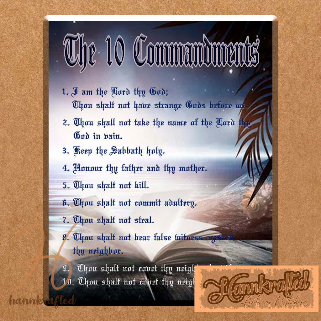 10 Commandments Poster Decoration Sintra Board/Waterproof Sticker ...