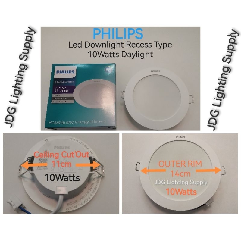 PHILIPS LED DOWNLIGHT 10WATTS DAYLIGHT RECESS TYPE | Shopee Philippines