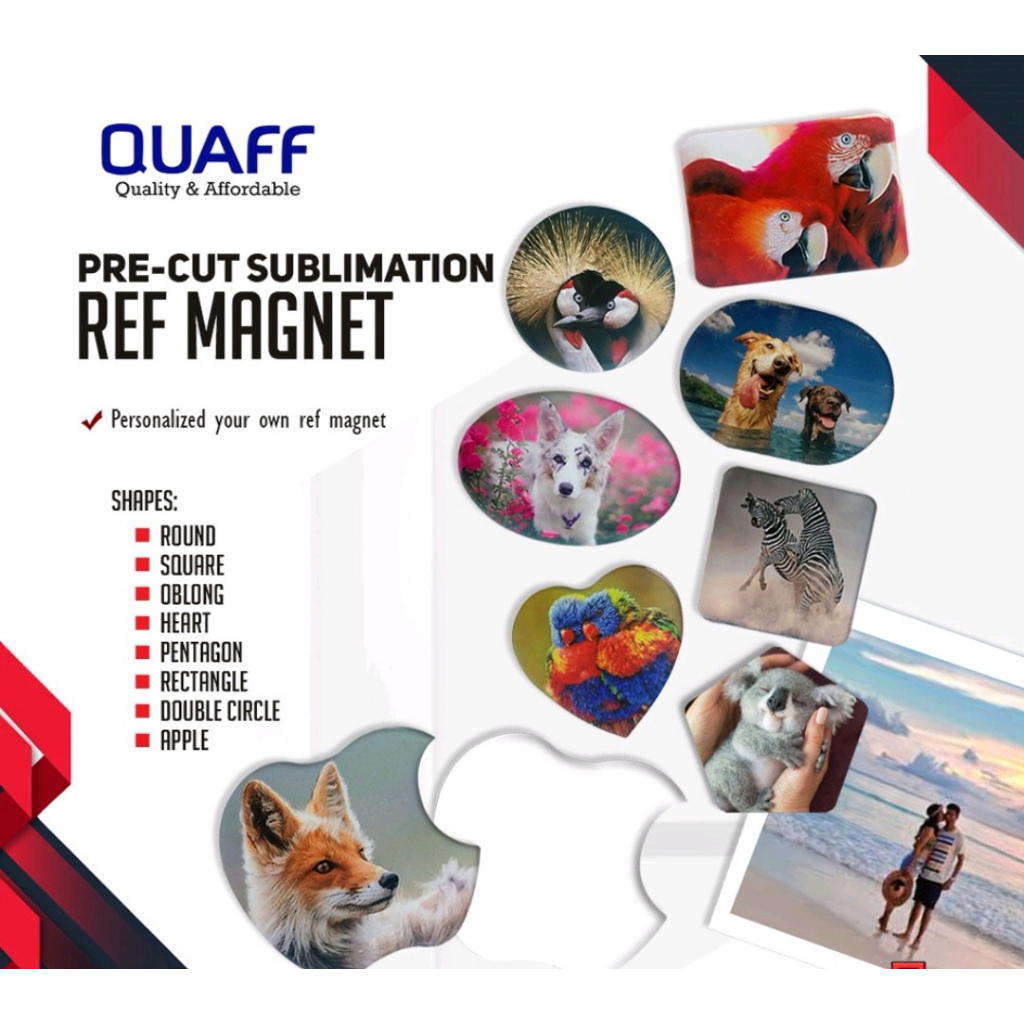 (50 pcs/1BOX) Sublimation Printable Ref Magnet Pre-cut (no print ...