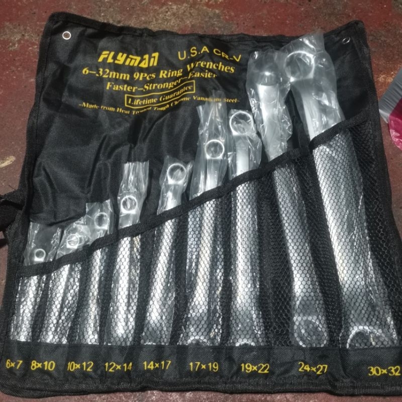 Flyman 9pcs back wrench / box wrench (6mm-32mm) | Shopee Philippines