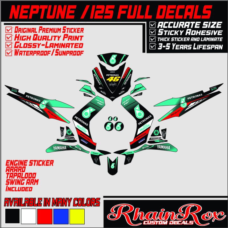 Neptune 125 full body decals PETRONAS printed laminated original ...
