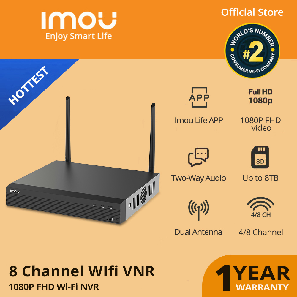IMOU 4/8 CH Wi-Fi Wireless NVR P2P Network Video Recorder Supports ...