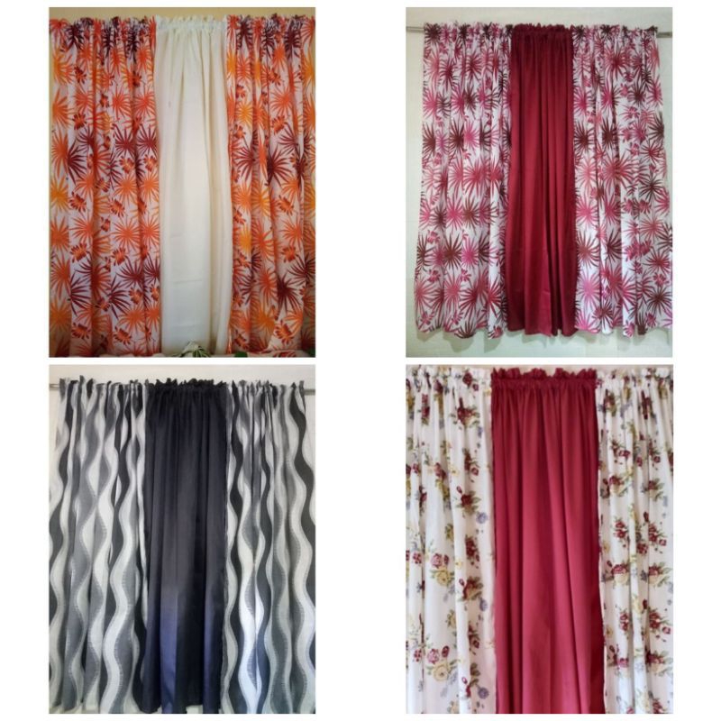 Jaycee Curtain Shop | Non Ring Printed 3in1 Curtain Set | Shopee ...