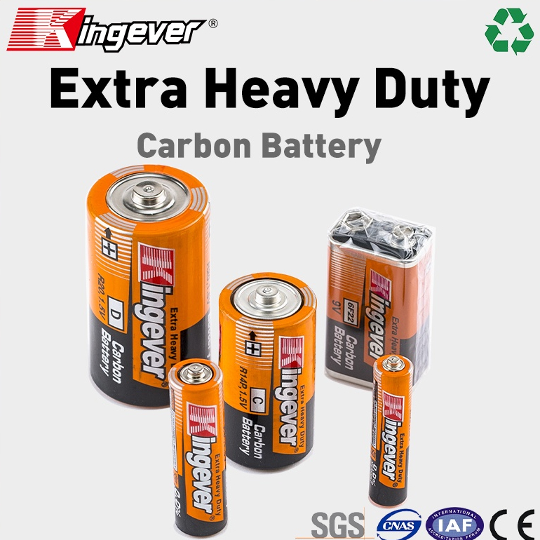 Kingever 100% Original AAA AA C D 9V/6F22 Extra Heavy Duty Battery 2 ...