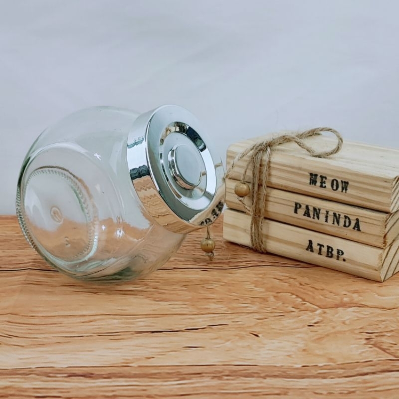 2.8 Liters Slanted Tilted Cookie Glass Jar Food Storage Coffee, Sugar ...