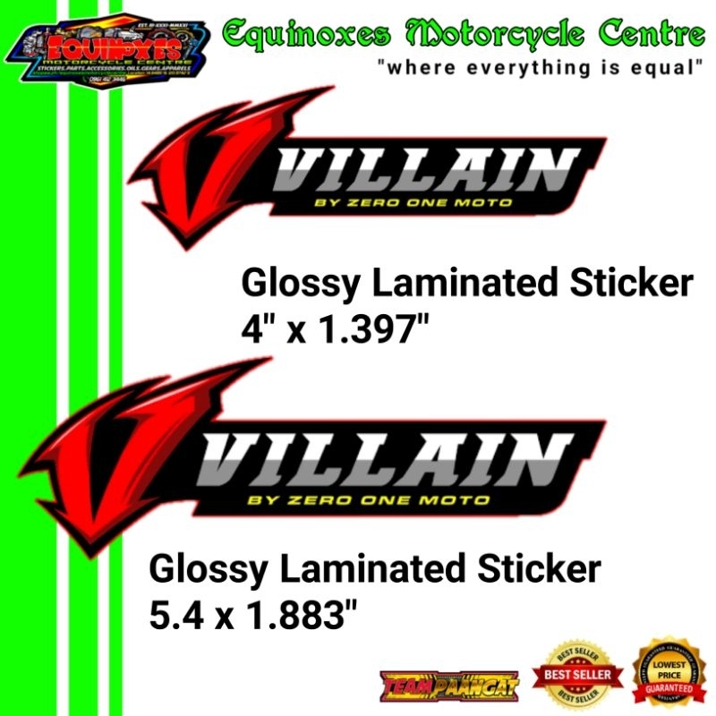VILLAIN STICKER LAMINATED GLOSSY | Shopee Philippines