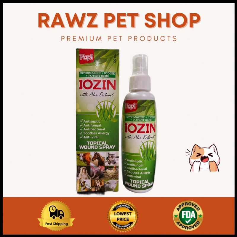 Papi Topical Wound Spray Anti Fungal for Dogs and Cats 120ml | Shopee ...