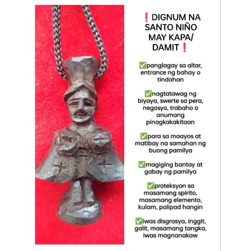 Dignum Sto.Niño w/ Kapa Pendant Blessed Charm Protection | Shopee ...