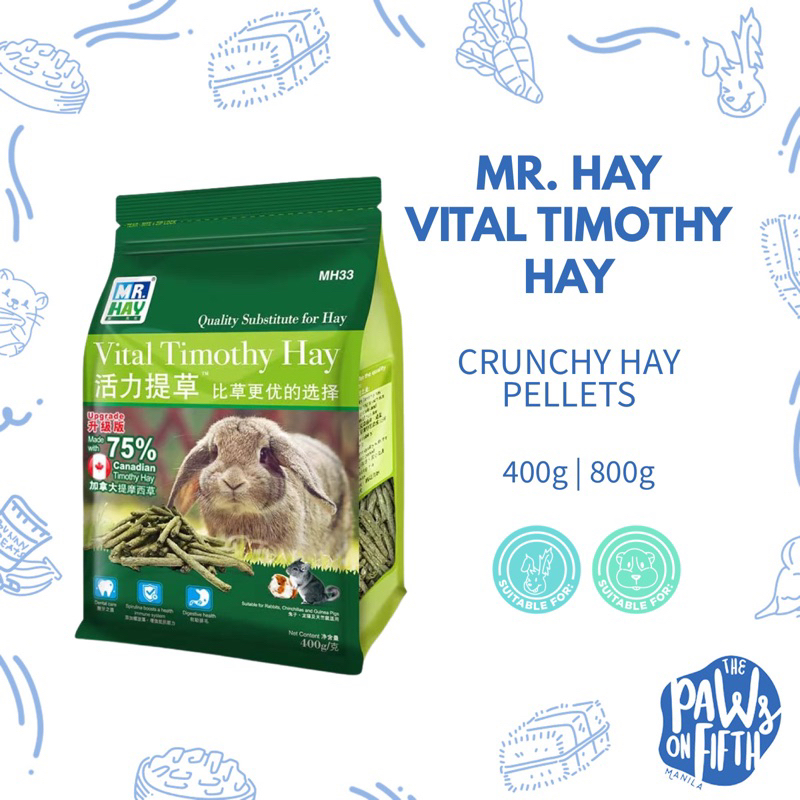 Mr. Hay Vital Timothy Hay Crunchy Hay Pellets 400g/800g | Rabbit Treats ...