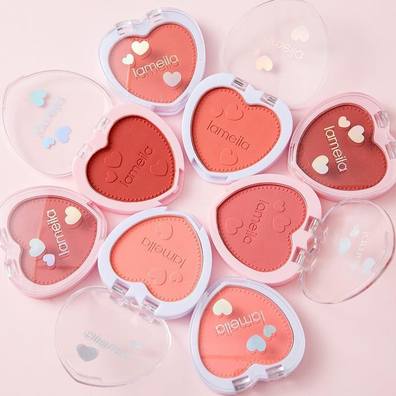 PINKPOINT 4 Color Sweet Heart Blush Powder Natural Blusher Hightlight ...