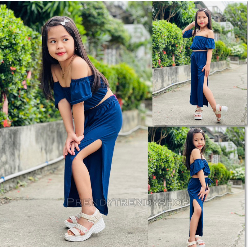 HEAVEN PLAIN OFFSHOULDER AND SQUAREPANTS SLIT TERNO | Shopee Philippines