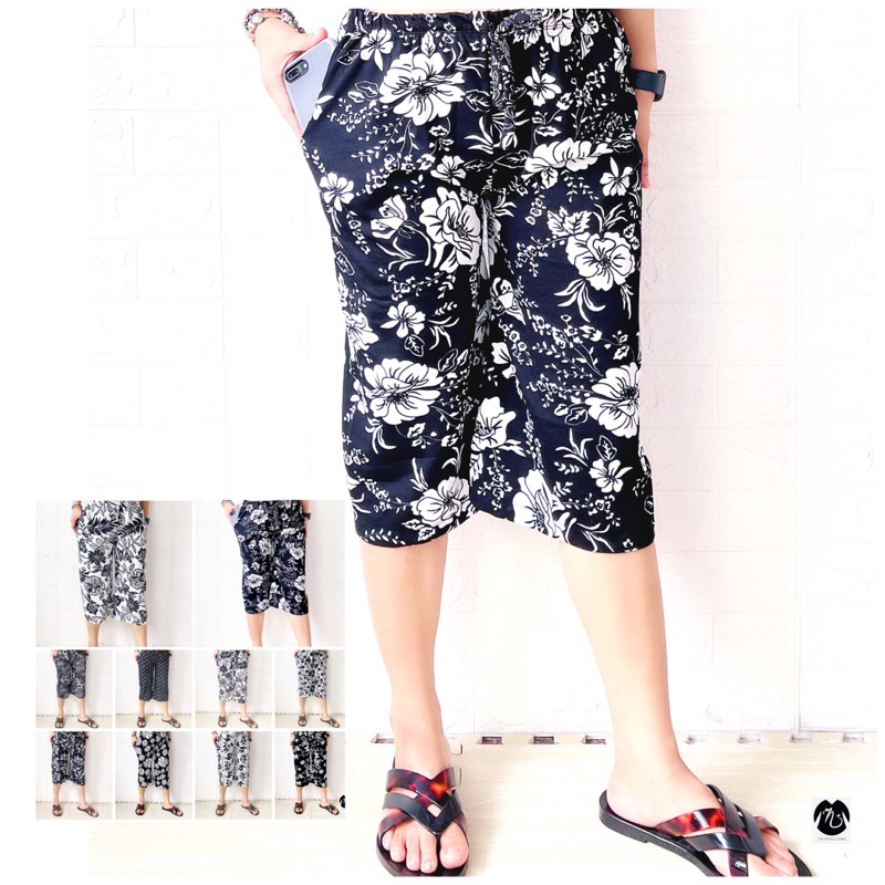 Square Pants Tokong Black And White With Pocket | Shopee Philippines