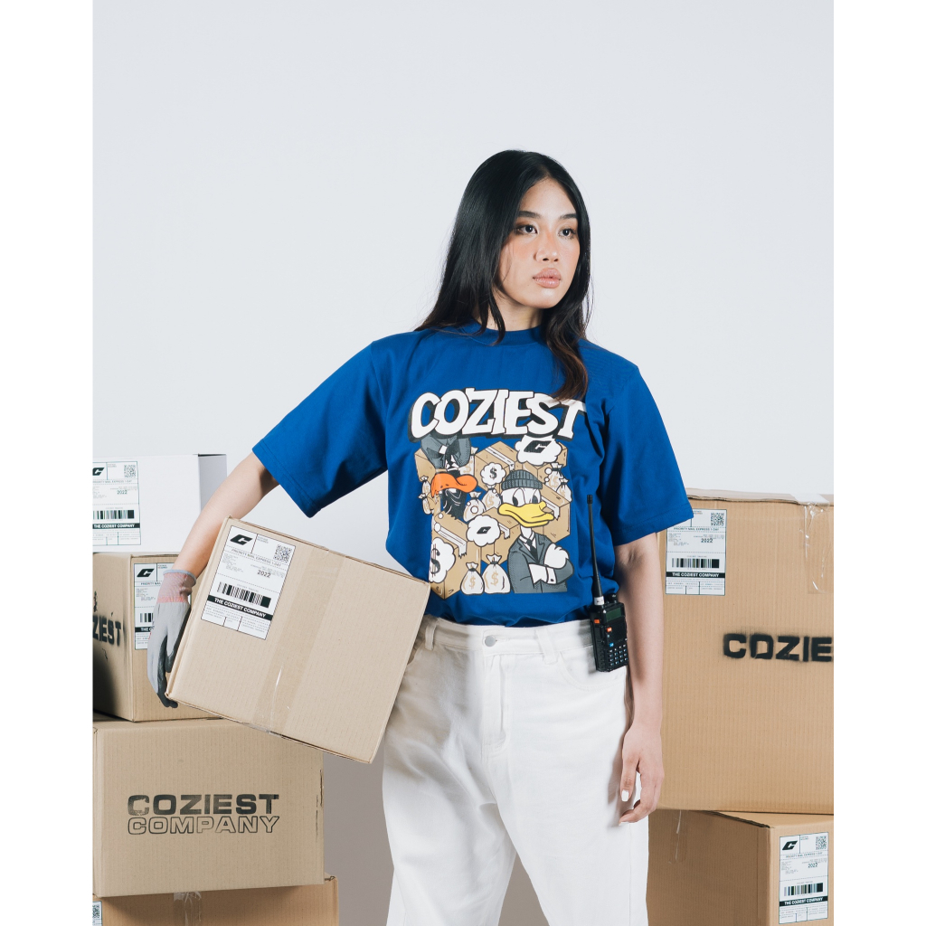 ALL LOCAL BRAND - Coziest "STACKS" Men T-Shirt (Blue) | Shopee Philippines