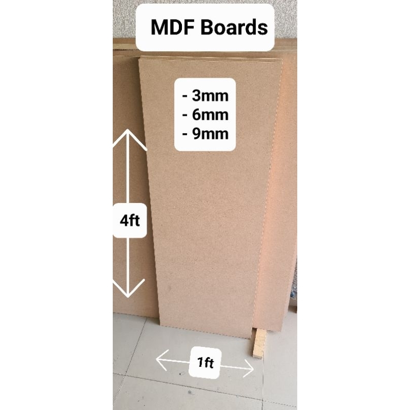 Solid MDF Boards - 1ft x 4ft - 3mm, 6mm or 9mm | Shopee Philippines