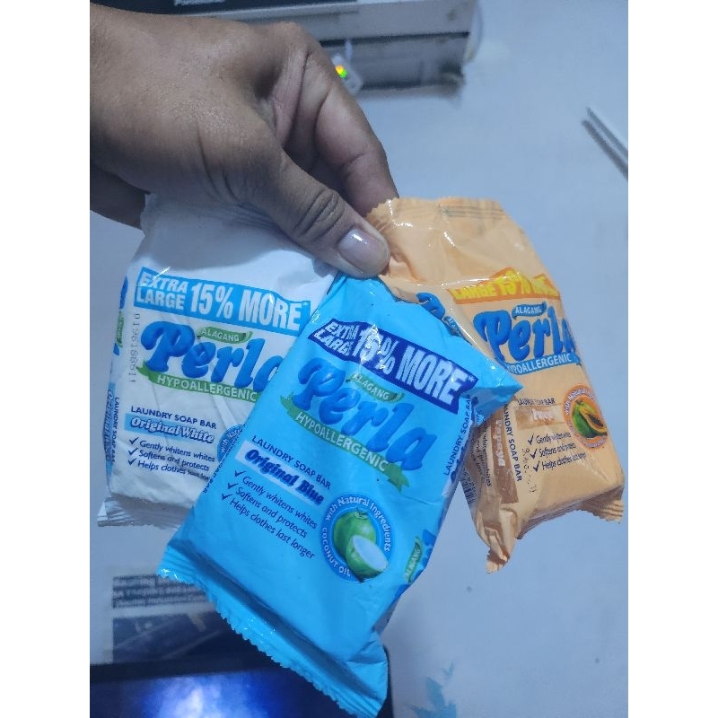 PERLA HYPOALLERGENIC LAUNDRY SOAP BAR 110G/ PURE COCONUT OIL BATH SOAP ...