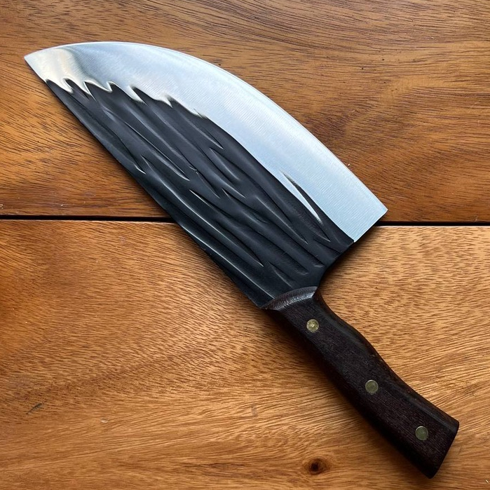 10" Super BIG Round Shape Japanese Blade Half Moon Butcher Cleaver ...
