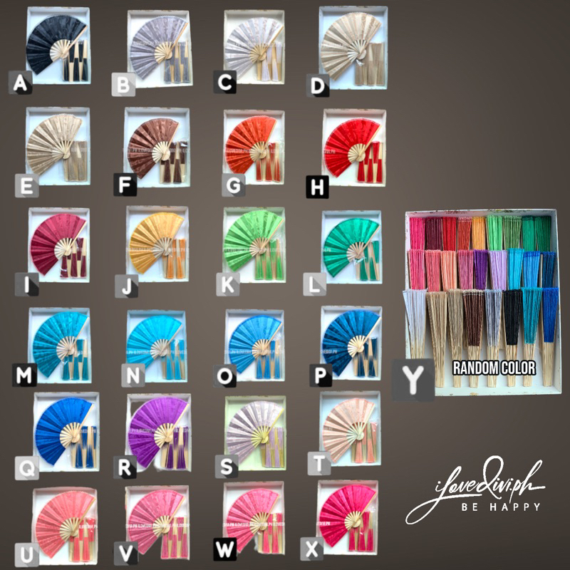 ilovedivi Local Made Satin plain solid color Oriental Summer Pamaypay ...