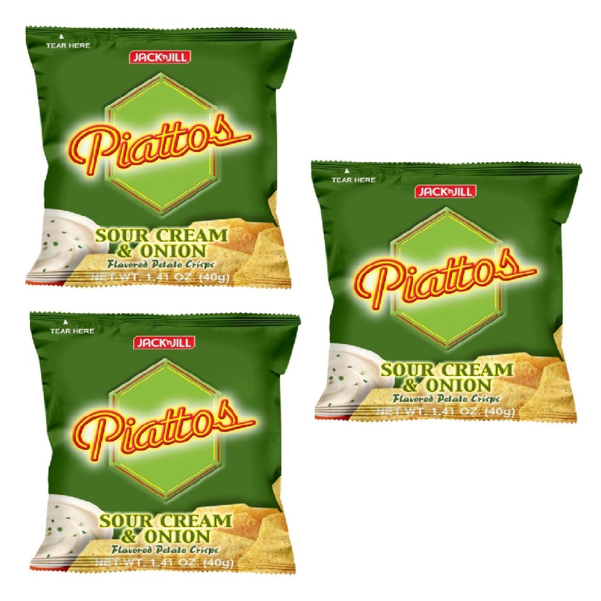 Bundle Of 3 Jack 'n Jill Piattos Sour Cream 40g | Shopee Philippines