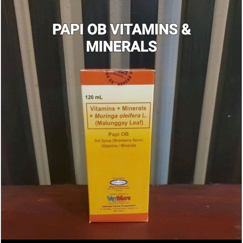 Papi OB Vitamins and Minerals Strawberry Flavor 120ml | Shopee Philippines