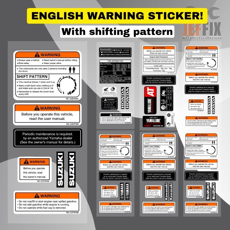 ENGLISH WARNING STICKER with shifting Pattern | Shopee Philippines