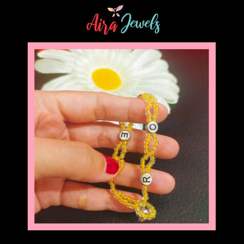 Aira RRN HANDMADE LETTER SMALL BEADS BRACELET BY AIRA JEWELS | Shopee ...