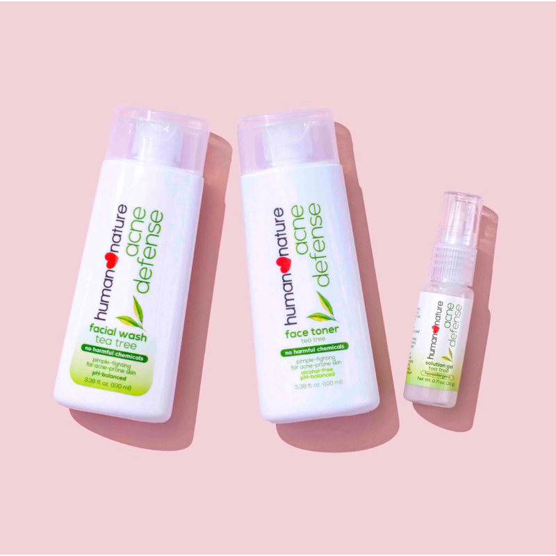 Human Nature ACNE DEFENSE (Solution Gel/Facial Wash/Toner) | Shopee ...