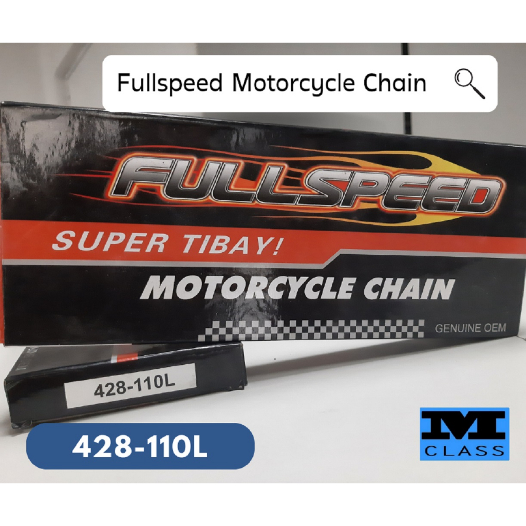 MURA AT SUPER TIBAY FULLSPEED MOTORCYCLE CHAIN 428x110L; 428x120L ...