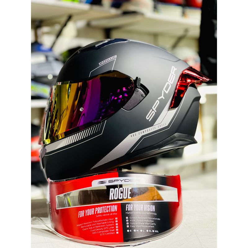 SPYDER ROGUE SOB Full-Face Dual Visor Helmet w/ Free Clear Visor ...