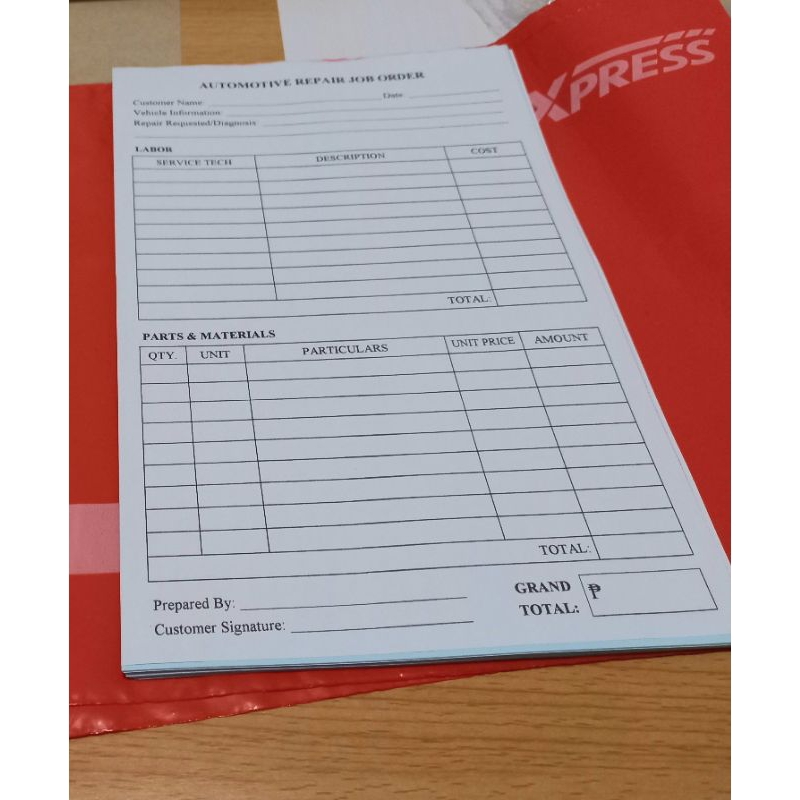 2pads automotive service repair form carbonize/ordinary customized ...