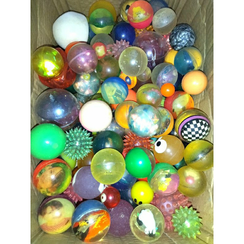 Preloved assort rubber bouncy balls with design | Shopee Philippines