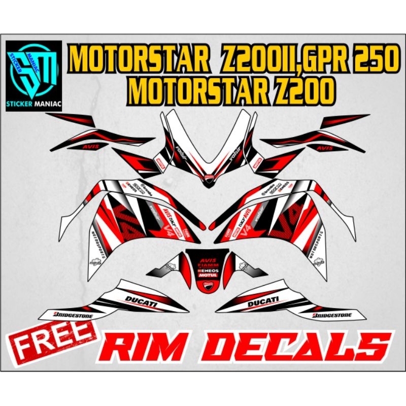 Motorstar z200s, z200ii, Gpr 250 full body decals | Shopee Philippines
