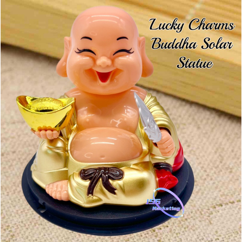 Solar Buddha Statues Shaking Head Buddhist Sculptures Car Ornaments ...