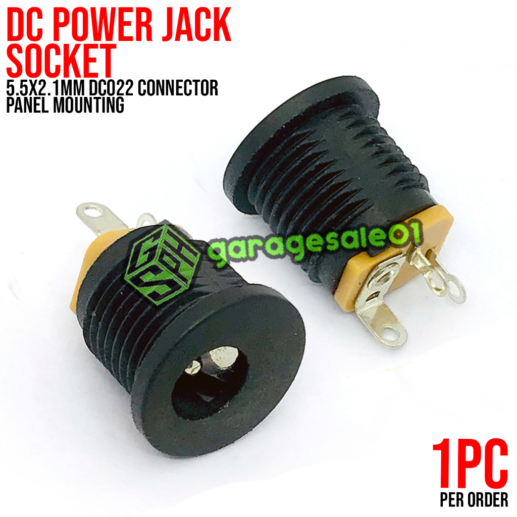 🟡DC-022 5.5*2.1 DC Power Jack Socket 5.5x2.1mm DC022 connector Panel ...