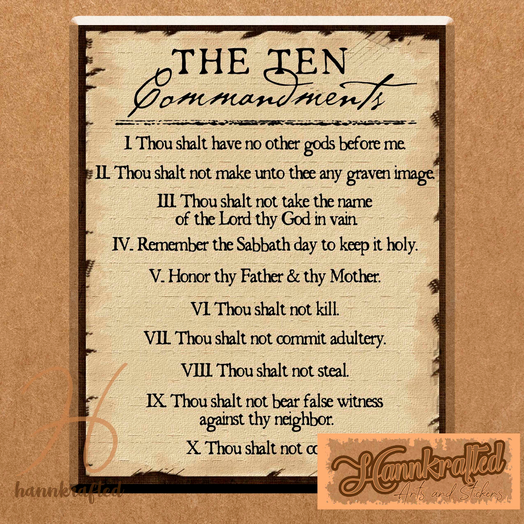 10 Commandments Poster Decoration Sintra Board/Waterproof Sticker ...