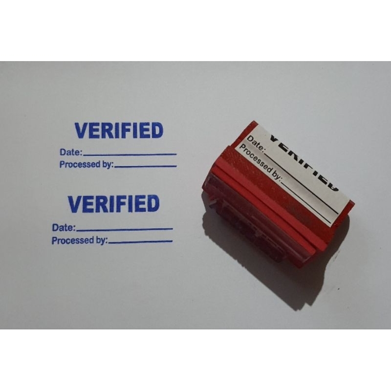Rubber Stamp Machine Made Wooden Handle " VERIFIED " w/ date and ...