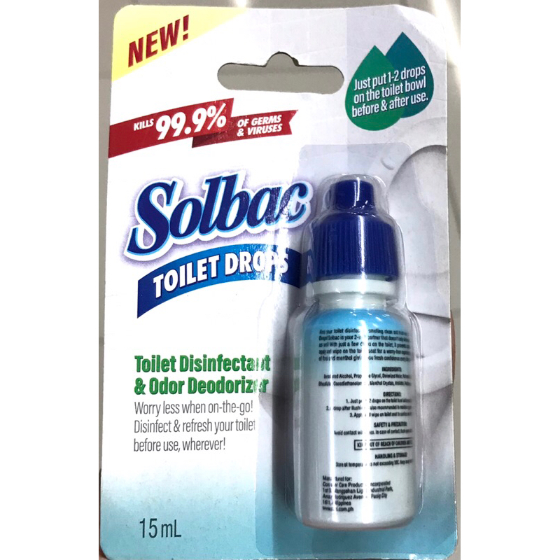 Solbac Toilet Drops Toilet Disinfectant & Odor Deodorizer 15mL ...