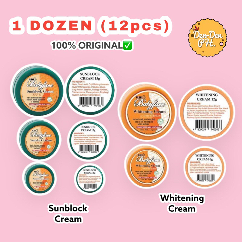 1 Dozen (12pcs) RDL Sunblock spf15 | Whitening Cream | Shopee Philippines